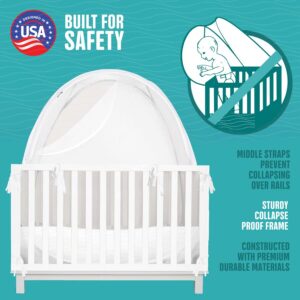 KinderSense® - Baby Safety Crib Tent - Premium Toddler Crib Topper to Keep Baby from Climbing Out - See Through Mesh Crib Net - Mosquito Net - Pop-Up Crib Tent Canopy to Keep Infant in