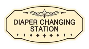 signs bylita victorian diaper changing station sign(ivory/dark brown) - small