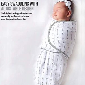 Mama Cheetah Baby Swaddle Blanket, Easy Swaddle Sleep Sack, Adjustable Swaddle Wrap, Infant and Newborn Swaddles, Babies Boy Girl (0-3 Month), 3 Pack Organic Cotton, Grey