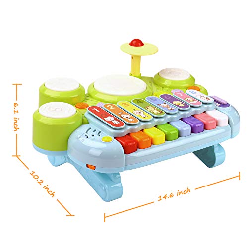 Baby Musical Toys 3 in 1 Piano Keyboard Xylophone Drum Set for 1 Year Old Girls Boys Toys Age 2 Music Instrument Learning Toys for Toddlers 1-3 Infant Baby Toys 6 9 12 18 24 Month