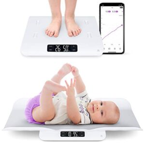 greater goods smart baby scale - accurately chart the progress of your baby | with in-house algorithm for wiggly babies | works as infant & toddler scale (smart bluetooth connected)