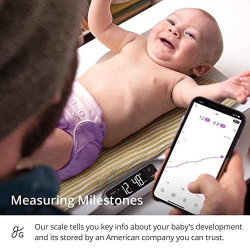 Greater Goods Smart Baby Scale - Accurately Chart The Progress of Your Baby | with in-House Algorithm for Wiggly Babies | Works as Infant & Toddler Scale (Smart Bluetooth Connected)