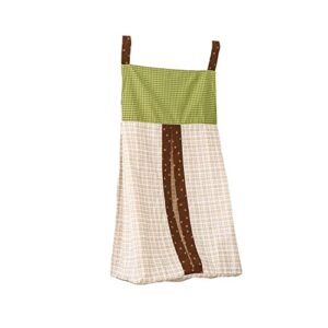 owl / checked nursery diaper stacker 1 pc baby diaper hanging bag (green)