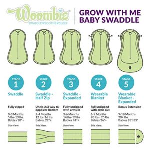 Woombie Grow with Me Baby Swaddle, Convertible Swaddle Fits Babies 0-9 Months, Expands to Wearable Blanket for Babies up to 18 Months, Dream On