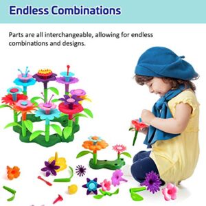 Byserten Gifts for 3-6 Year Old Girls Flower Garden Building Set 98 PCS Arts and Crafts for Girls 11 Colors Birthday Gifts Christmas