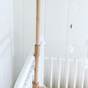 Sorrel + Fern Wooden Baby Crib Mobile Arm - Baby Mobile Holder Arm (31 inch, 100% Natural Beech Wood) - Strong Anti Slip Attachment - Nursery Decor