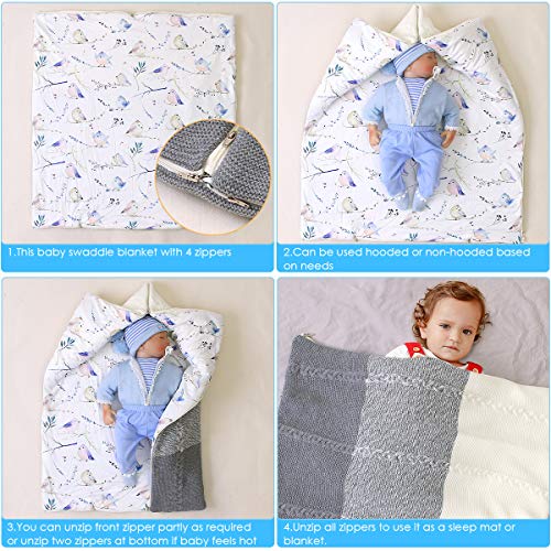 Baby Swaddle Blanket Stroller Wrap,Soft Thick Fleece Warm Blanket Newborn Sleeping Bag for 0-12 Month Boys Girls