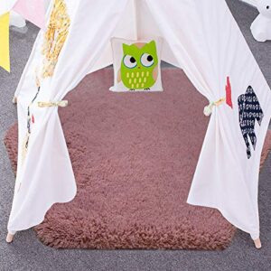 junovo Ultra Soft Rug for Nursery Children Room Baby Room Home Decor Dormitory Hexagon Carpet for Playhouse Princess Tent Kids Play Castle, Diameter 4.6 ft, Blush