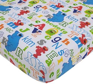 sesame street polyester fitted crib sheet