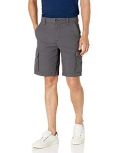 amazon essentials men's 10” lightweight ripstop stretch cargo short, dark grey, 32