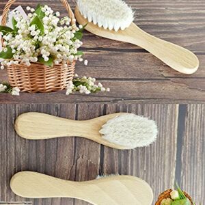 Molylove Wooden Baby Hair Brush for Newborns & Toddlers, Super Soft Goat Bristles Hair Brush, Toddler Hair Brush,Ideal for Cradle Cap, Perfect Baby Registry Gift