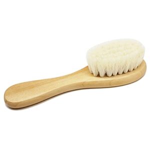 Molylove Wooden Baby Hair Brush for Newborns & Toddlers, Super Soft Goat Bristles Hair Brush, Toddler Hair Brush,Ideal for Cradle Cap, Perfect Baby Registry Gift