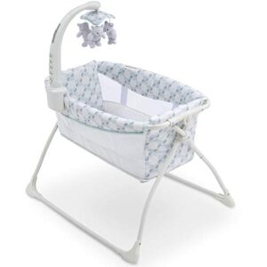 delta children deluxe activity sleeper bedside bassinet - folding portable crib for newborns, windmill