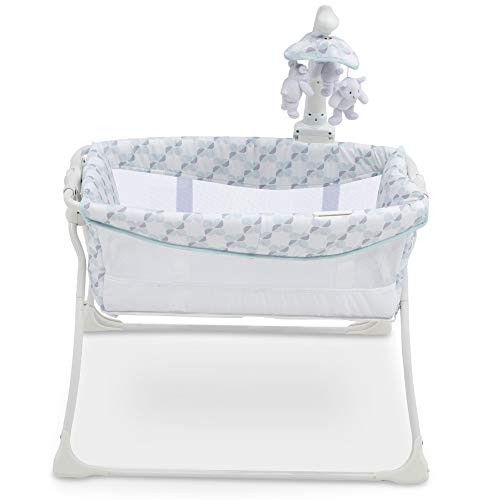 Delta Children Deluxe Activity Sleeper Bedside Bassinet - Folding Portable Crib for Newborns, Windmill