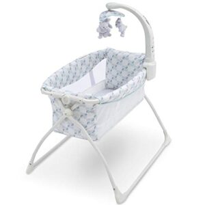 Delta Children Deluxe Activity Sleeper Bedside Bassinet - Folding Portable Crib for Newborns, Windmill