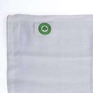 Organic Cotton White Swaddle Blanket for Newborn - GOTS Certified White Muslin Swaddle Blanket - Newborn Baby Gauze Swaddling Blanket - 100% Certified Organic Cotton - 47”x47” (1 Swaddle)