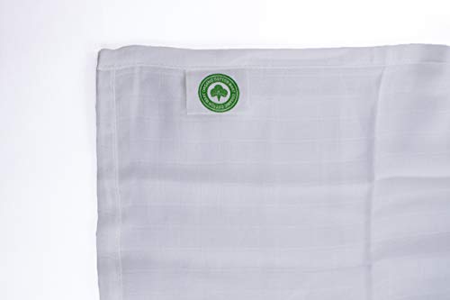 Organic Cotton White Swaddle Blanket for Newborn - GOTS Certified White Muslin Swaddle Blanket - Newborn Baby Gauze Swaddling Blanket - 100% Certified Organic Cotton - 47”x47” (1 Swaddle)