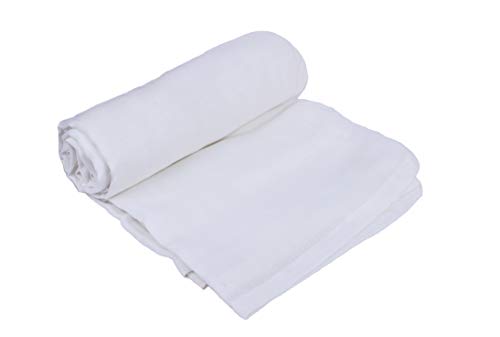 Organic Cotton White Swaddle Blanket for Newborn - GOTS Certified White Muslin Swaddle Blanket - Newborn Baby Gauze Swaddling Blanket - 100% Certified Organic Cotton - 47”x47” (1 Swaddle)