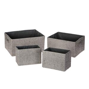 home zone living vs19448e nursery basket, 4-pack, grey