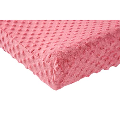 Baby Changing Pad Cover, Super Soft Minky Dot Diaper Changing Table Covers for Baby Girls and Boys, Ultra Comfortable, Safe for Babies, Fit 32"/34'' x 16" Pad (Strawberry Red)