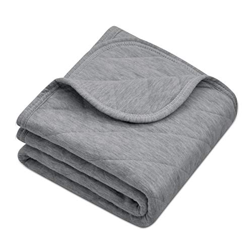 Organic Cotton Baby Blanket for Boys and Girls, Super Soft and Warm Quilted Blanket, Hypoallergenic Baby Crib Bed Blanket 39x39 Inches, Grey