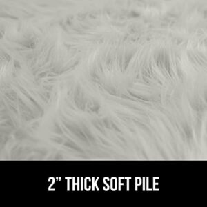 Gorilla Grip Fluffy Faux Fur Rug, 5x7, Machine Washable Soft Furry Area Rugs, Rubber Backing, Plush Floor Carpets for Baby Nursery, Bedroom, Living Room Shag Carpet, Luxury Home Decor, Ivory