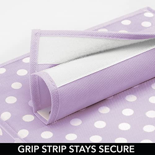 mDesign Soft Fabric Over Closet Rod Hanging Storage Organizer with 7 Shelves and 3 Removable Drawers for Child/Kids Room or Nursery - Polka Dot Pattern - 2 Pack - Light Purple/White Polka Dots