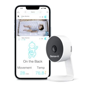 sense-u hd video baby monitor with 1080p hd, fsa & hsa eligible, wifi camera and background audio, night vision, 2-way talk, person/baby crying/motion detection & no monthly fee