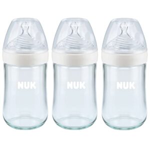 nuk simply natural glass bottles, 8 oz, 3 pack