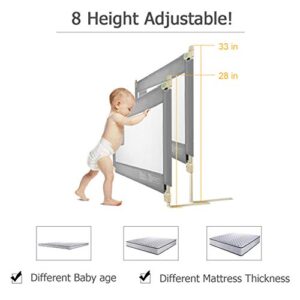 ANGELLOONG Extra Long Bed Rails for Toddlers, Folding Bed Safety Rail for Baby, Crib Guardrail for Kids with Dual Lock (70" - 1 Side only)