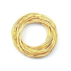 gold guitar string coil bracelets stack stainless steel set layered thin