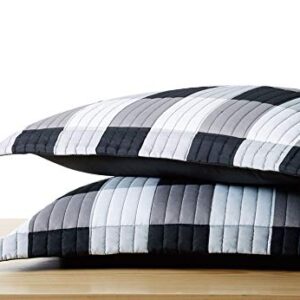 Truly Soft Everyday Buffalo Plaid Black Twin XL Quilt Set