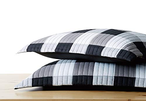 Truly Soft Everyday Buffalo Plaid Black Twin XL Quilt Set