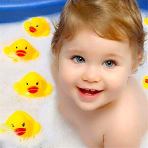 DZTIAN 51-Pieces Float & Squeak Mini Rubber Duck Baby Bath Ducky Sound ShowerToys for Kids Celebrate The Joy of The Children