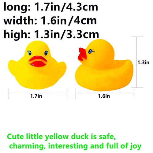 DZTIAN 51-Pieces Float & Squeak Mini Rubber Duck Baby Bath Ducky Sound ShowerToys for Kids Celebrate The Joy of The Children