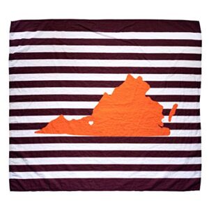 twig & bale blacksburg virginia baby blanket organic cotton muslin swaddle blanket - 47" x 43" - fans of tech baby gift for boys girls hokies receiving blankets