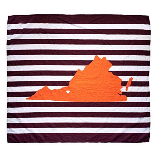 TWIG & BALE Blacksburg Virginia Baby Blanket Organic Cotton Muslin Swaddle Blanket - 47" x 43" - Fans of Tech Baby Gift for Boys Girls Hokies Receiving Blankets