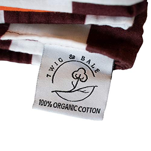 TWIG & BALE Blacksburg Virginia Baby Blanket Organic Cotton Muslin Swaddle Blanket - 47" x 43" - Fans of Tech Baby Gift for Boys Girls Hokies Receiving Blankets