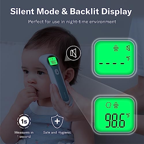 Alcedo Forehead and Ear Thermometer for Adults, Kids, and Baby | Digital Infrared Thermometer for Fever | Touchless, Instant Read, Medical Grade | Pouch and Batteries Included