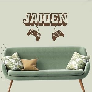 In-Style Decals Wall Vinyl Decal Home Decor Art Sticker 3D Personalized Name Boy Girl Gamer Controller Video Game Studio Teen Nursery Play Room Removable Stylish Mural Unique Design 2508