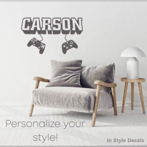 In-Style Decals Wall Vinyl Decal Home Decor Art Sticker 3D Personalized Name Boy Girl Gamer Controller Video Game Studio Teen Nursery Play Room Removable Stylish Mural Unique Design 2508