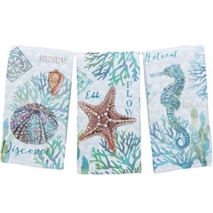 kay dee designs set of 3 beachcomber dual purpose terry kitchen towels