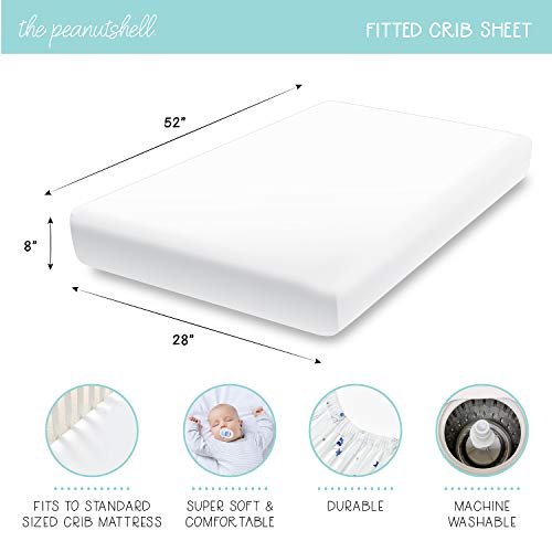 The Peanutshell Fitted Crib Sheet Set for Baby Boys or Girls | Unisex 2 Pack in Rocketships & Shooting Stars | Fits Standard Crib Mattresses