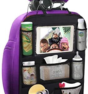 ONE PIX Backseat Car Organizer Mats Back Seat Organizers and Storage Bag with Touch Screen Tablet Holder for Kids Toddlers Car Seats, Travel Accessories, Road Trip Essentials Kids