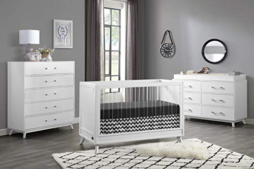 Oxford Baby Holland Modern 3-in-1 Convertible Island Crib, White, GreenGuard Gold Certified