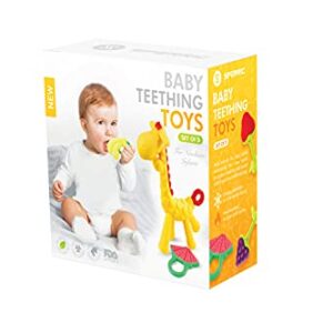 Baby Teething Toys for Newborn (5-Pack) Freezer Safe BPA Free Infant and Toddler Silicone Teethers Soothe Babies Gums, Perfect Baby Gift