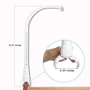 HLEEDUO DIY 23 inches Baby Crib Mobile arm,Mobile arm for Crib,Nursery Mobile arm，Baby Mobile Hanger,The Claw Part of The mmobile arm can be Swung up and Down by 30°.