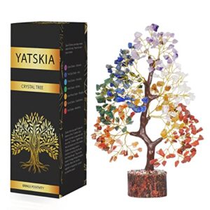 Chakra Tree of Life - Crystal Tree for Positive Energy - Seven Chakra Tree - 7 Chakra Tree, Money Tree, Feng Shui Decor, Chakra Stones, Crystals and Healing Stones, Premium Meditation Accessories