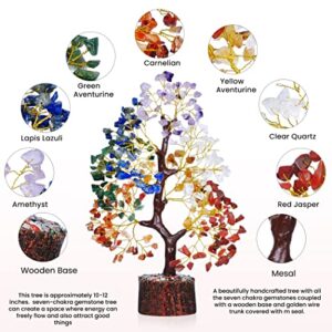 Chakra Tree of Life - Crystal Tree for Positive Energy - Seven Chakra Tree - 7 Chakra Tree, Money Tree, Feng Shui Decor, Chakra Stones, Crystals and Healing Stones, Premium Meditation Accessories