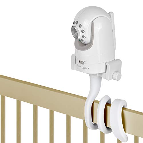 iTODOS Baby Monitor Mount Camera Shelf Compatible with Infant Optics DXR 8 & DXR-8 Pro and Most Other Baby Monitors,Universal Baby Camera Holder,Attaches to Crib Cot Shelves or Furniture (White)